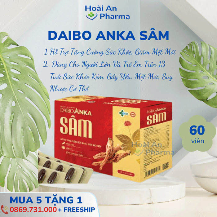 Daibo Anka Sâm hộp 60 viên - Sẵn hàng, Date mới, Freeship
